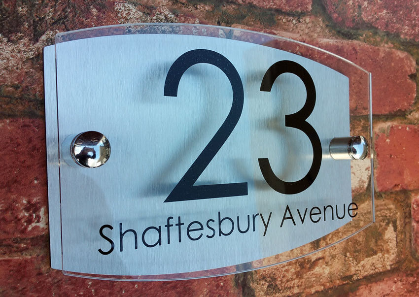 Contemporary House Sign Plaque Door Number 1 – 999 Personalised Name ...